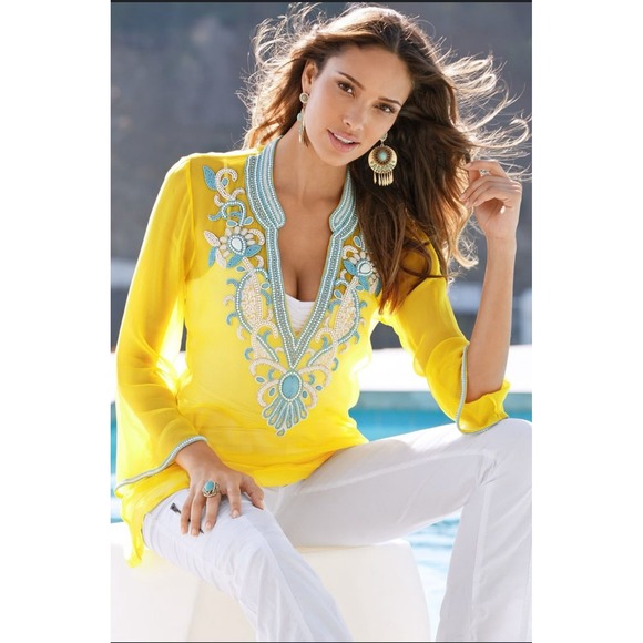 Boston Proper | Tops | New Boston Proper Womens Xs Embellished V Neck ...